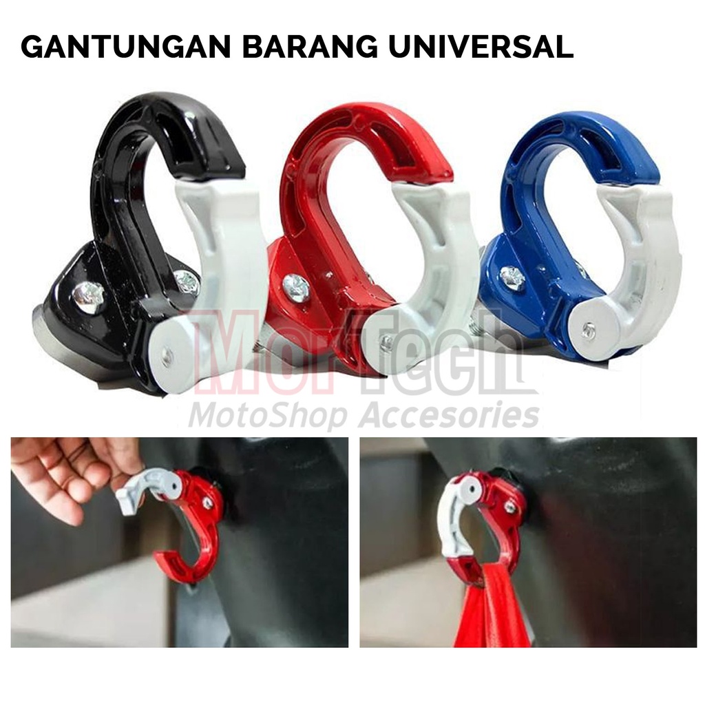 Jual Hook Gantungan Barang Robot Motor Matic Besi Model Q 2 Warna Nmax ...