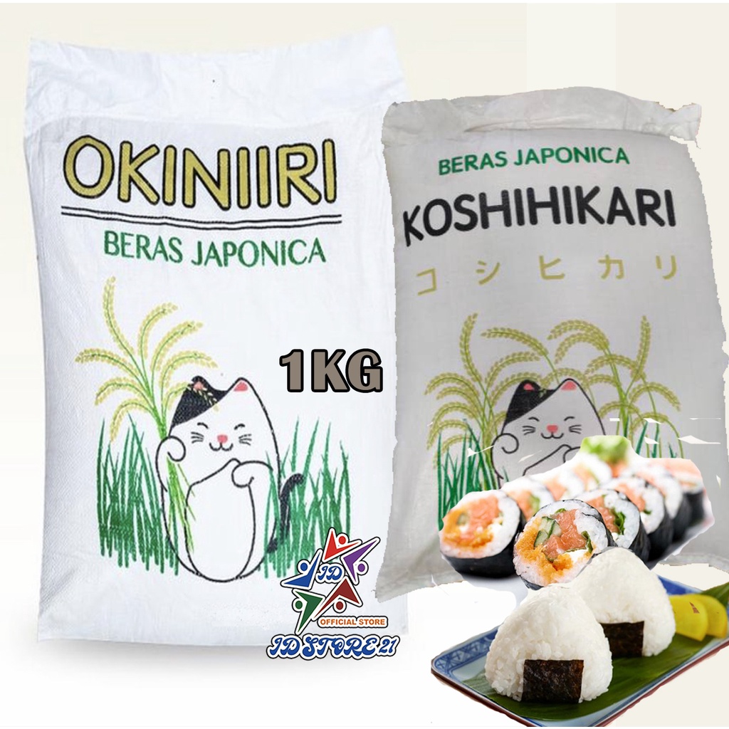 Jual Beras Jepang Okiniri Koshihikari Beras Sushi nori gimbap 1 KG ...