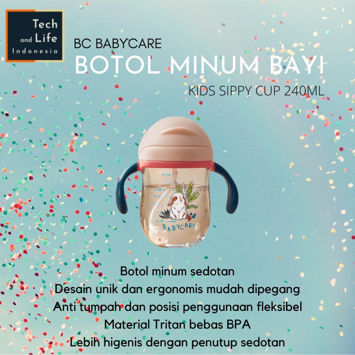 Jual Botol Minum Sedotan Anak Bayi Babycare Training Straw Cup Tritan 240mL | Shopee Indonesia