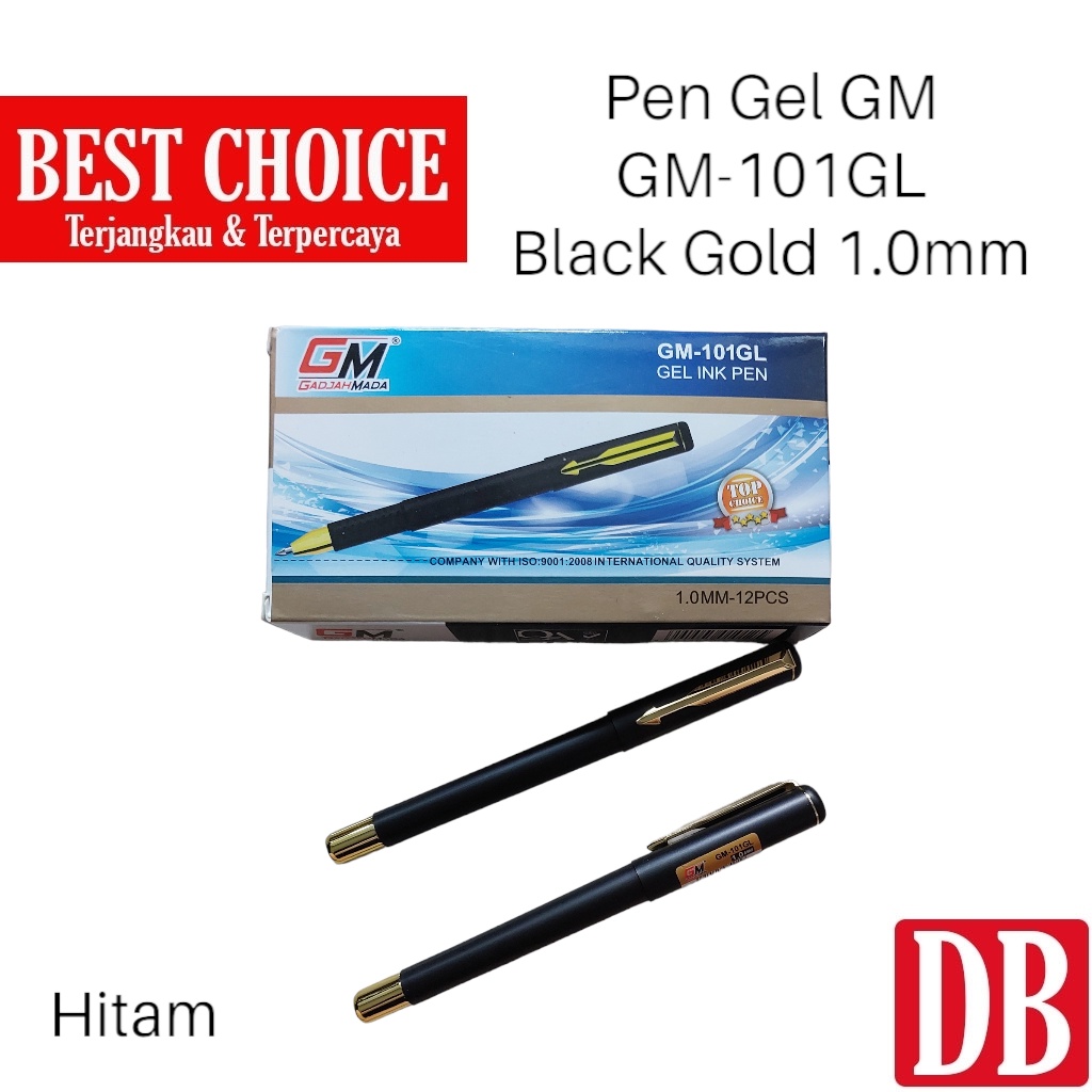 Jual Gel pen / Ballpoint / Pulpen Gadjah Mada GM-101GL & GM-100SL 1.0 mm Hitam | Shopee Indonesia