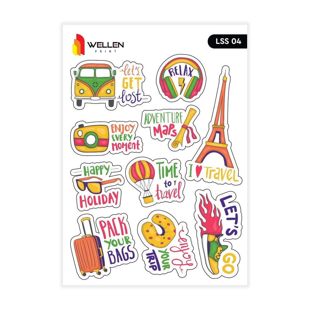 Jual WELLEN PRINT - Sticker Set Koper / Print Sticker Koper Travel ...
