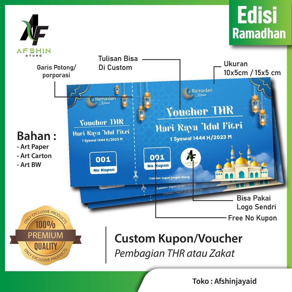 Jual Custom Cetak Kupon Pembagian THR atau Pembagian Zakat Custom ...