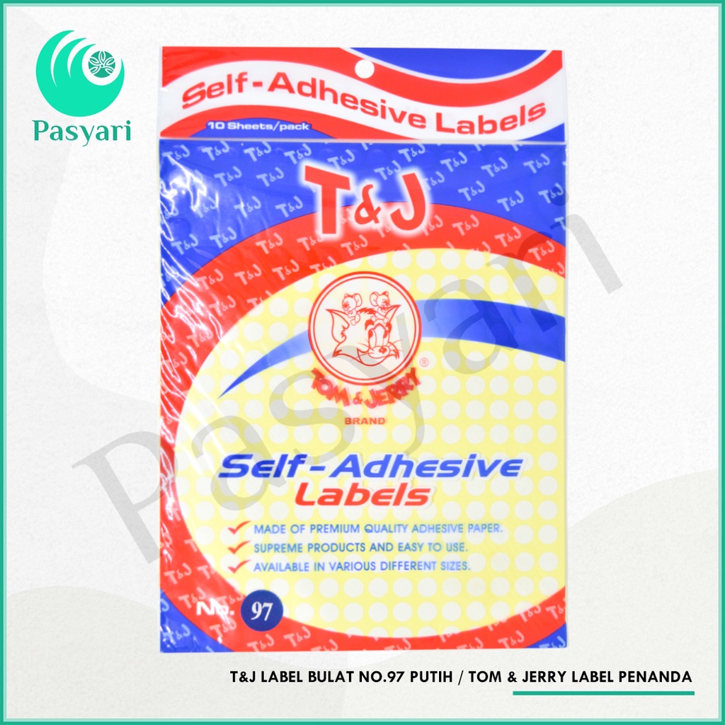 Jual T&J LABEL BULAT NO.97 PUTIH / tom & jerry label Penanda | Shopee ...