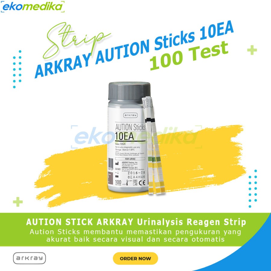 Jual Aution Sticks 10EA Arkray Aution Stick Urinalysis Reagen Strip isi ...