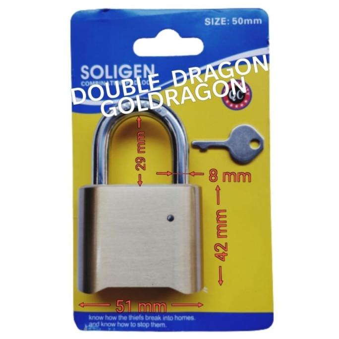 Jual Gembok Nomor Password Soligen 50 mm Pendek (Combination Padlock ...