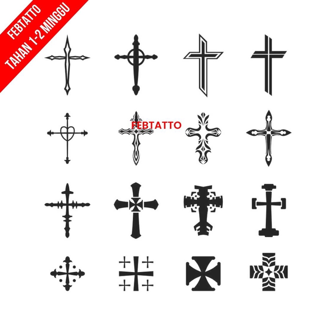Jual Tato Temporer Salib Tato kecil Stiker Tatto - ISSA 1-16 | Shopee ...