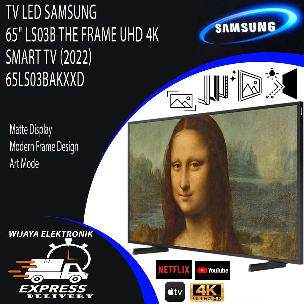 Jual The FRAME SAMSUNG 65 Inch 65LS03B QLED Smart TV 4K 2022 | Shopee ...