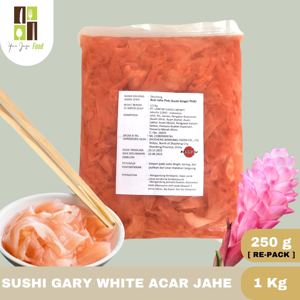 Jual Acar Sushi Gary Pink Acar Jahe Jepang Ginger Pickled [1kg/220g ...