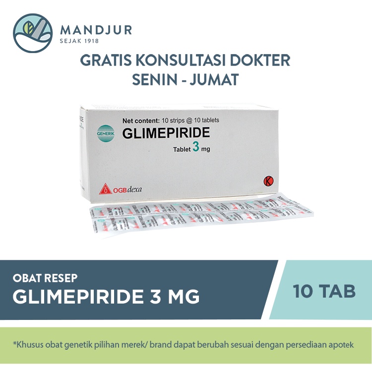 Jual Glimepiride 3 Mg Strip 10 Tablet | Shopee Indonesia