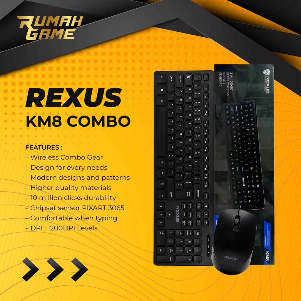 Jual Bundle Keyboard Mouse Wireless Rexus KM8 New Edition | Shopee ...