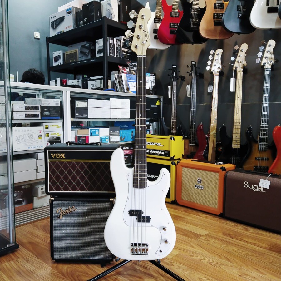 Jual Stinger Precision Bass Electric White | Shopee Indonesia