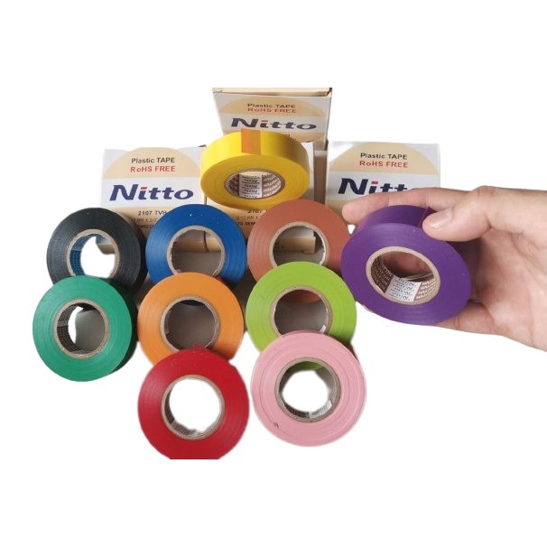 Jual Isolasi solasi selotip Nito Nitto Kabel warna Hitam Kuning Biru ...