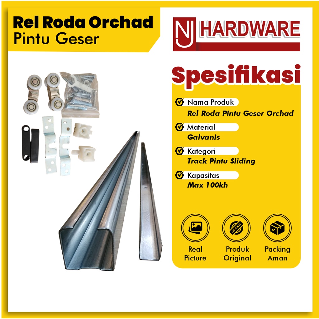 Jual Rel Pintu Geser Sliding 1 Set Lengkap Sleding Roda Track Orchad ...