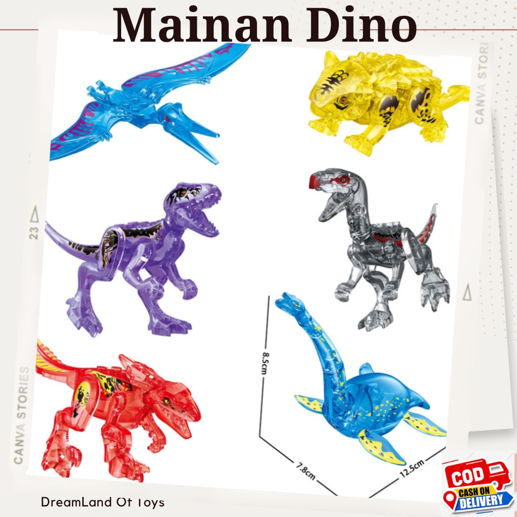 Jual Mainan anak block Dinosaurus Trex/Raptor/Mainan Dinosaurus/Rakit ...