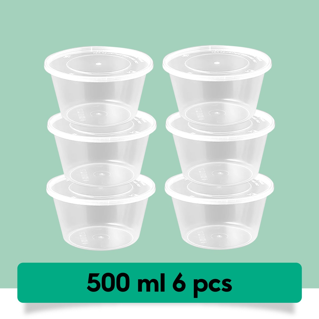 Jual Hongzhuo Mangkok Plastik Kotak Makan Pudding Bulat Wadah Salad ...