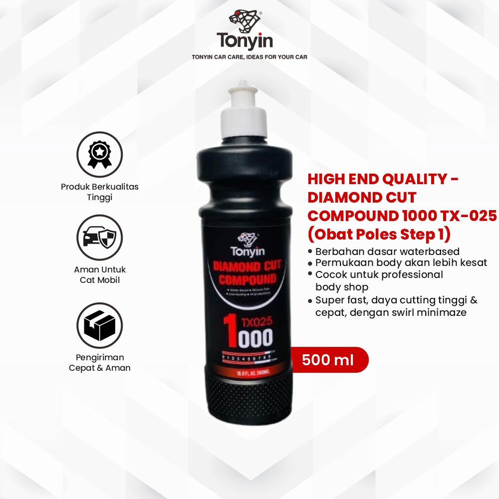 Jual Tonyin Diamond Cut Compound 1000 High End Quality 500mL Originil ...