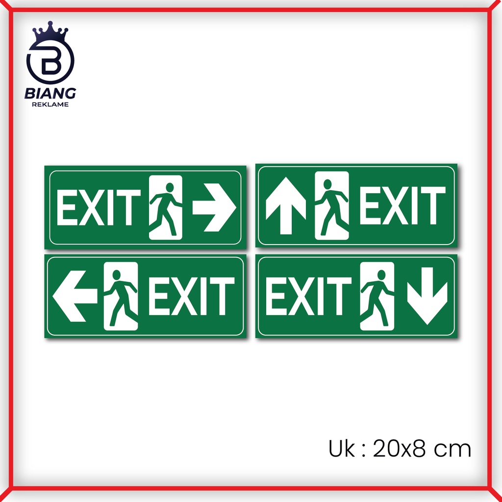 Jual Sign exit arilik ukuran 20x8 cm type 02 / papan nama akrilik ...