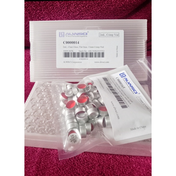 Jual HPLC Autosampler Vials Clear Botol Vial 2 ml Crimp Cap with Septa ...