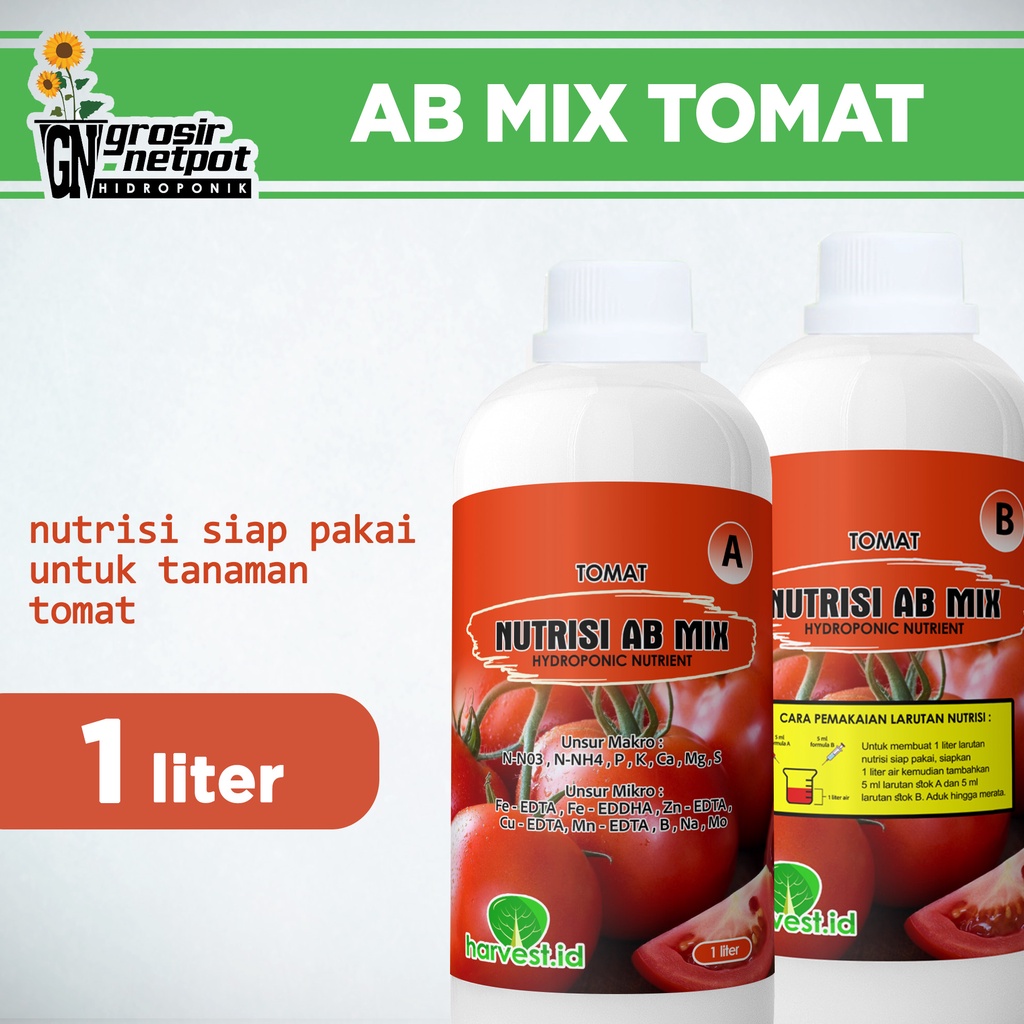 Jual Nutrisi AB Mix Tomat Tomato Instant Siap Pakai 1 liter / Ab Mix ...