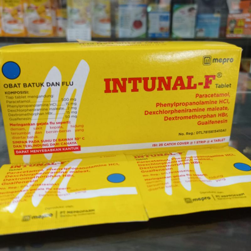 Jual INTUNAL-F KUNING BATUK FLU 1 STRIP @4 KAPLET | Shopee Indonesia