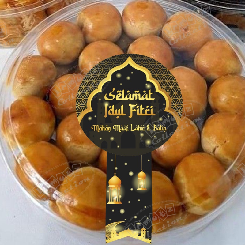 Jual Stiker Hampers Lebaran Toples Kue Kering Hitam Gold Emas | Shopee ...