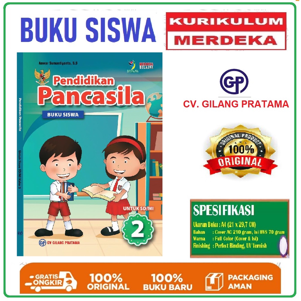 Jual Buku Siswa Pendidikan Pancasila SD/MI Kelas II - Kurikulum Merdeka SD Kelas 2 Penerbit ...