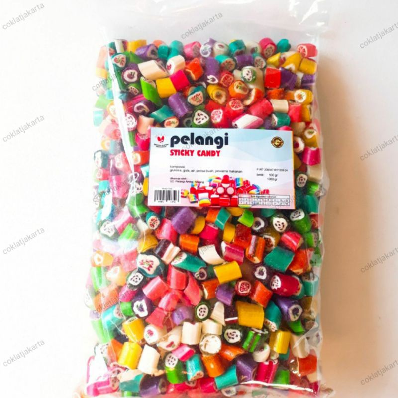 Jual Permen Pelangi Sticky Candy 1 KG | Shopee Indonesia