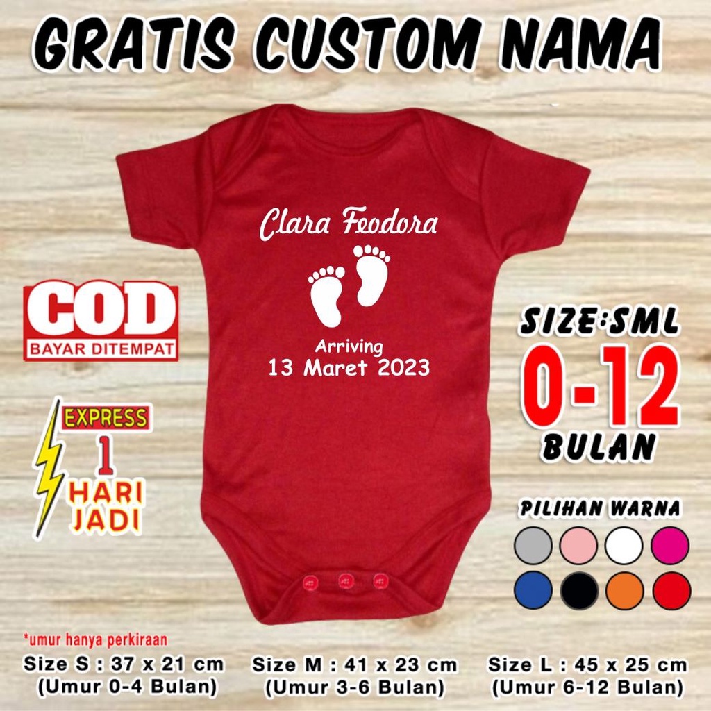 Jual Baju Bayi Baru Lahir GRATIS CUSTOM NAMA Set Pakaian Bayi Karakter ...