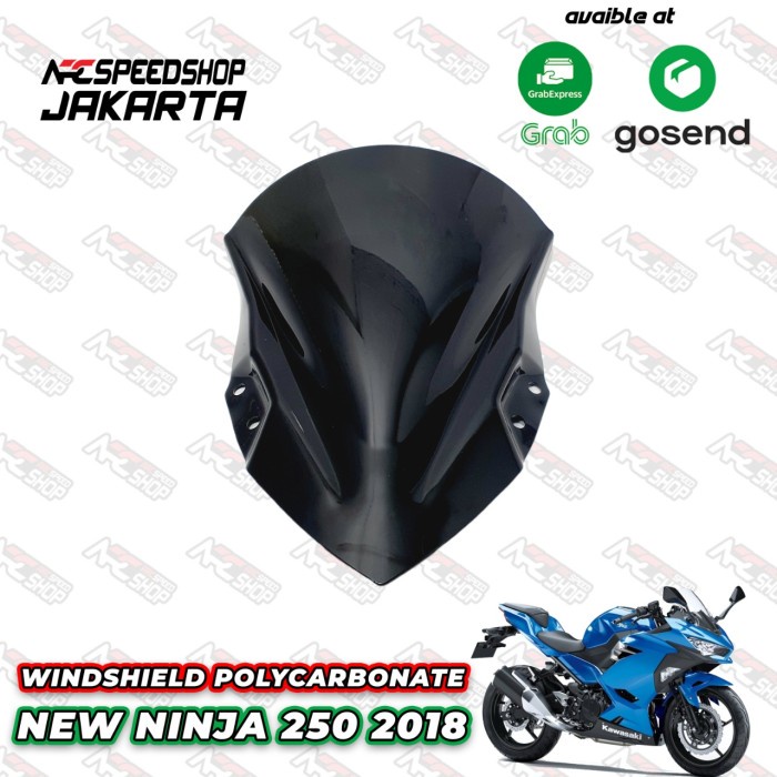 Jual Windshield Polycarbonate Kawasaki Ninja 250 fi 2018 New Black ...
