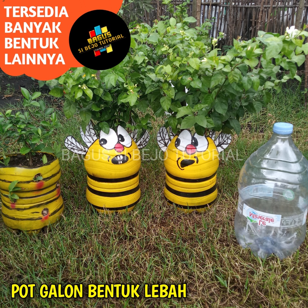 Jual POT GALON BEKAS LEMINERALE KERAJINAN TANGAN BENTUK LEBAH II ...