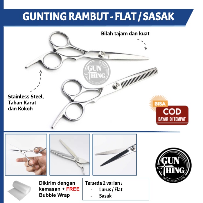 Jual Gunting Rambut Full Stainless Steel Model Flat - Lurus / Model ...