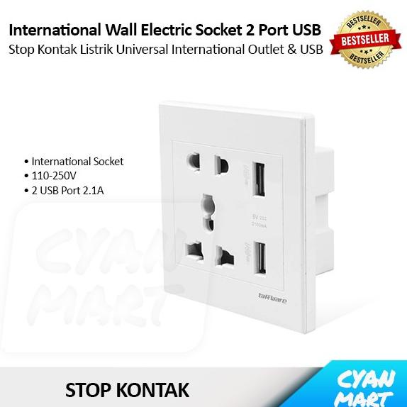 Jual Terlaris!! Colokan Listrik Tembok Dinding Stop Kontak Listrik Usb ...