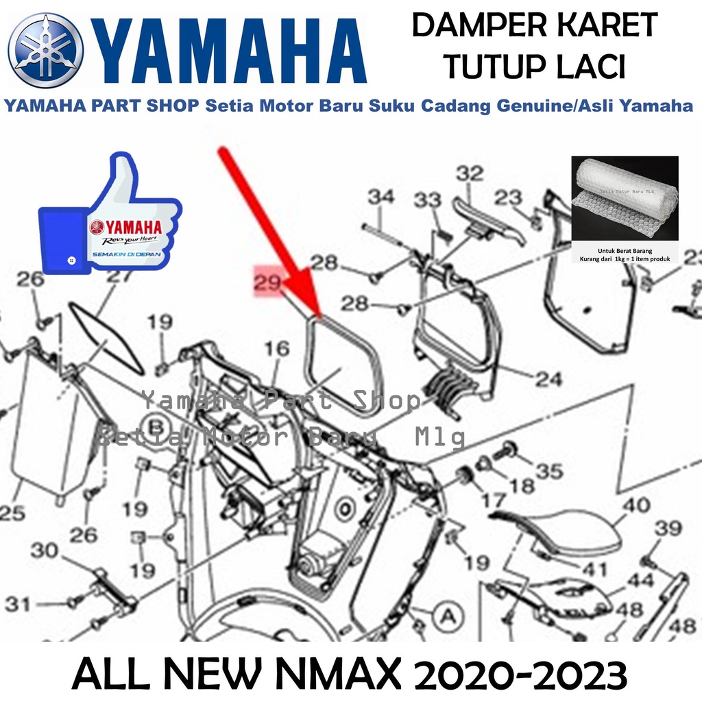 Jual Damper Karet Tutup Laci All New Nmax N Max 2020 Asli Yamaha Setia ...