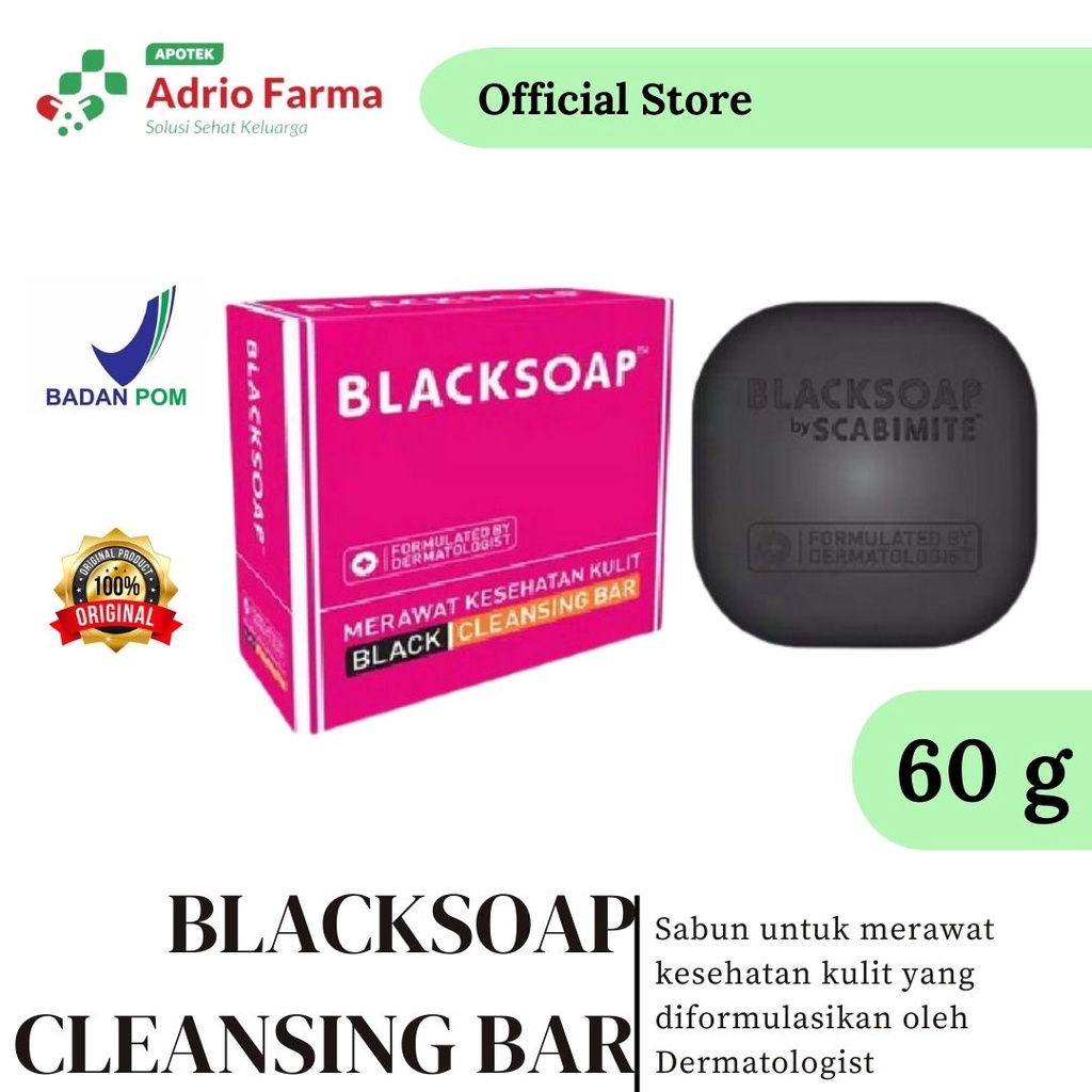 Jual Blacksoap Black Soap Sabun Hitam Black Cleansing Bar 60 Bar Untuk ...