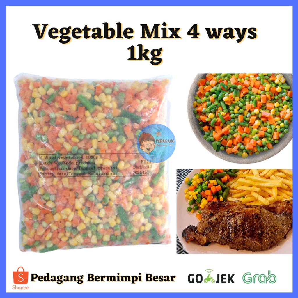 Jual Vegetable Mix 4 ways 1kg/ Mix Sayuran/ Mixed Vegetable 4 Ways/ Mix Vegetable | Shopee Indonesia