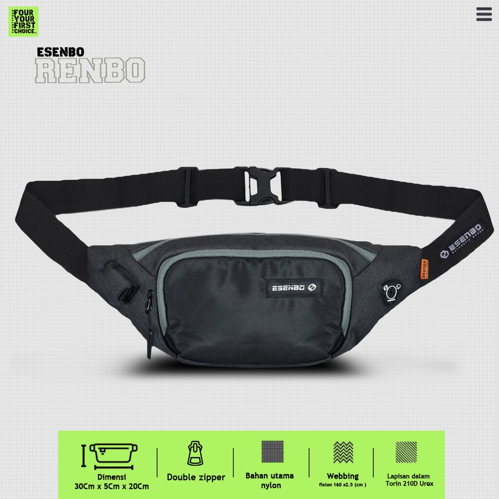 Jual Tas Waistbag Pria Esenbo Renbo By Fourtyfour - Tas Pinggang ...