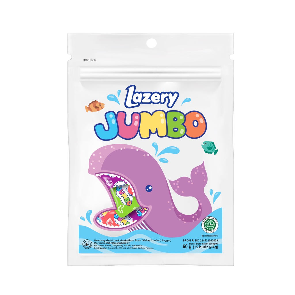 Jual Lazery Jumbo Permen Lunak Rasa Aneka Buah 60gr | Shopee Indonesia
