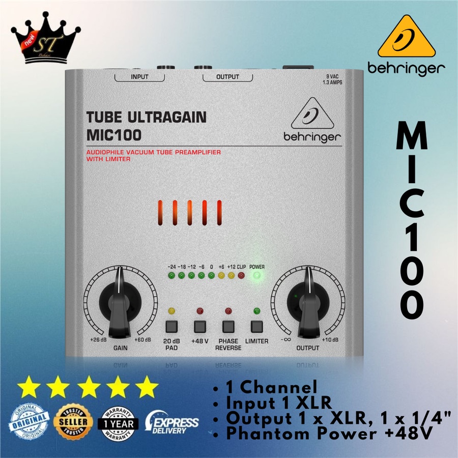 Jual Behringer MIC100 MIC-100 Mic Preamp Microphone Instrument Tube Tabung | Shopee Indonesia