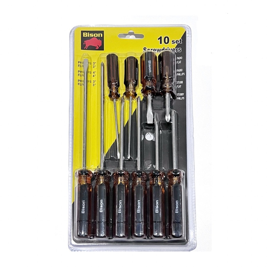 Jual OBENG SET 10 PCS BISON PLUS MINUS TOOL KIT BUKAN TOOL SET OBENG ...