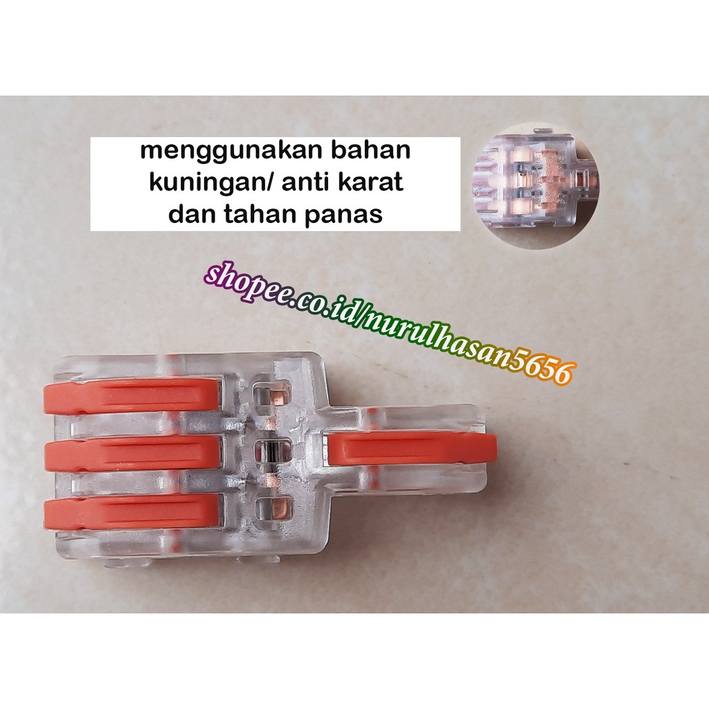 Jual transparant quick wire connect terminal block push connector mudah ...