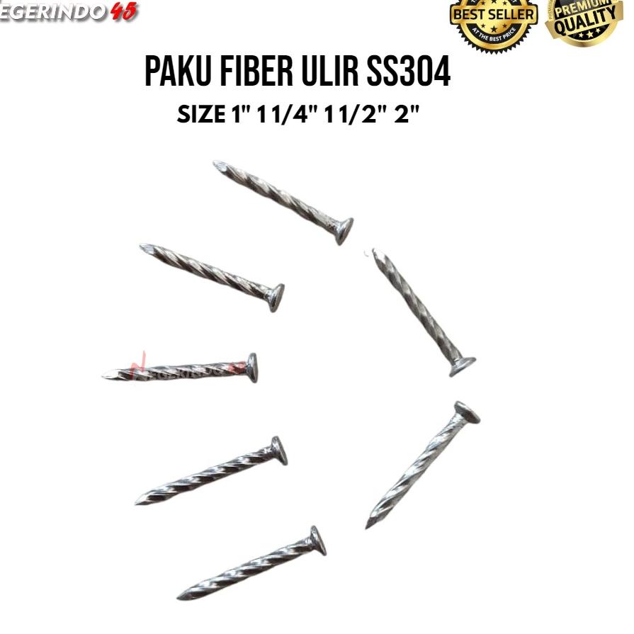Jual Paku fiber kapal ss304 1, 1¼, 1½, 2 / paku ulir stainless ss 304 ...
