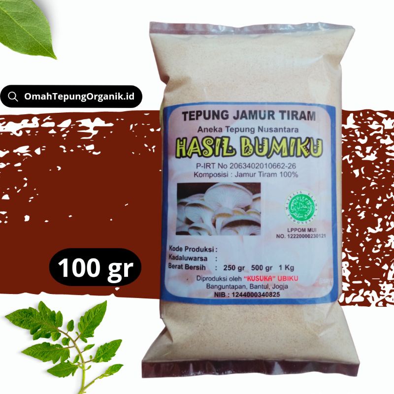 Jual Tepung JAMUR TIRAM 100 gram/bubuk Jamur Tiram kemasan 100 gram ...