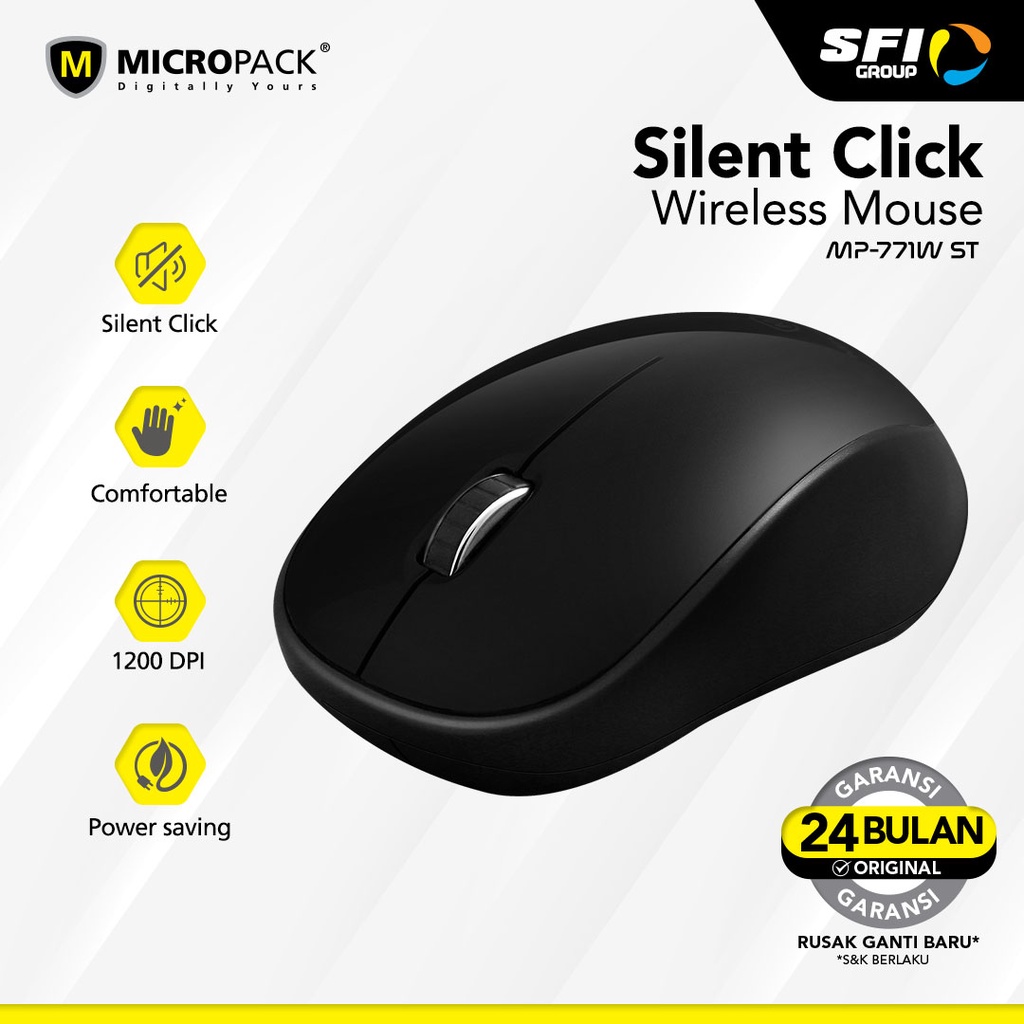 Jual 100% ORIGINAL MICROPACK WIRELESS MOUSE SILENT CLICK 1200 DPI POWER ...