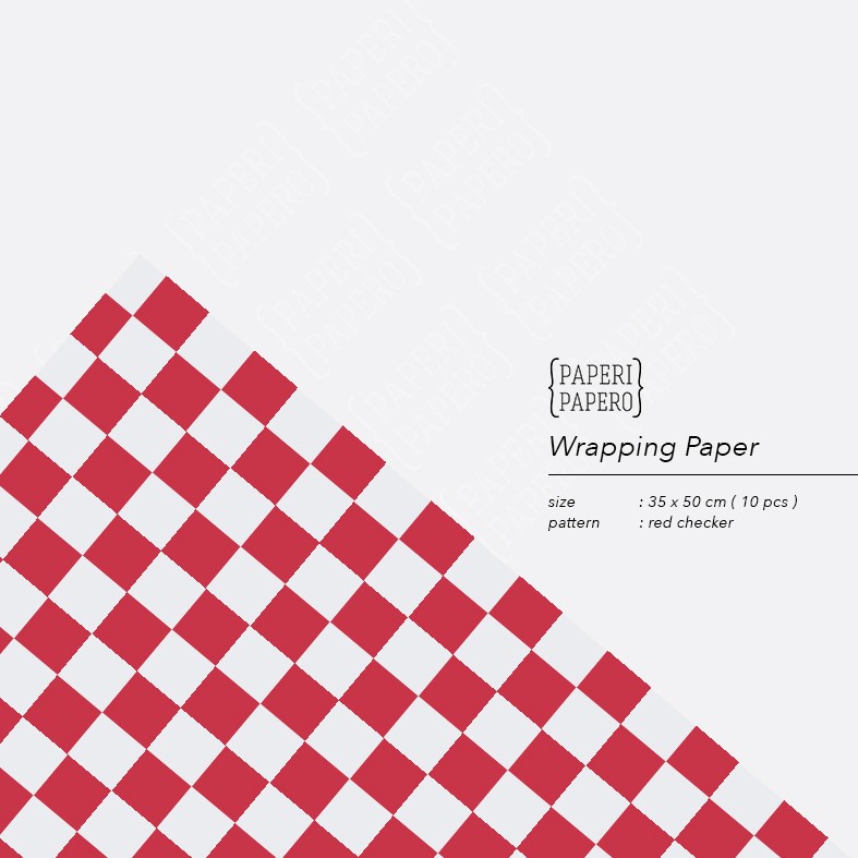 Jual Wrapping Paper Motif Red Checker - Kertas Bungkus Insert Catur ...