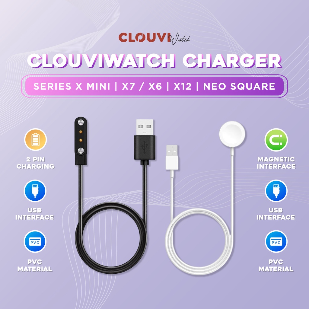 Jual KABEL CAS CHARGER SMARTWATCH MAGNETIC & WIRELESS FOR CLOUVIWATCH ...