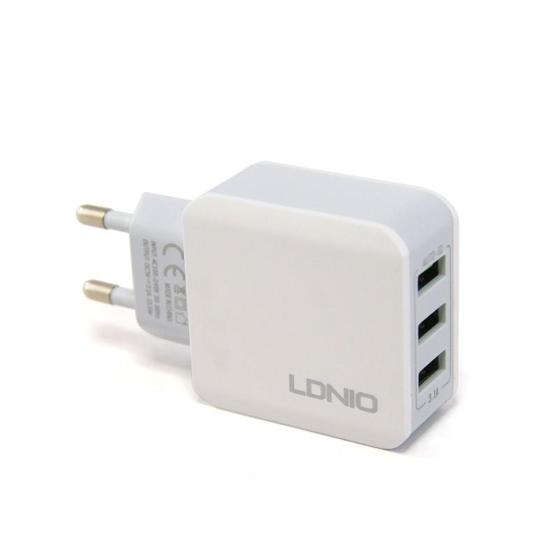 Jual CHARGER 3 PORT USB 3.4A KEPALA CAS HP MURAH LDNIO AUTO ID A3301 ...