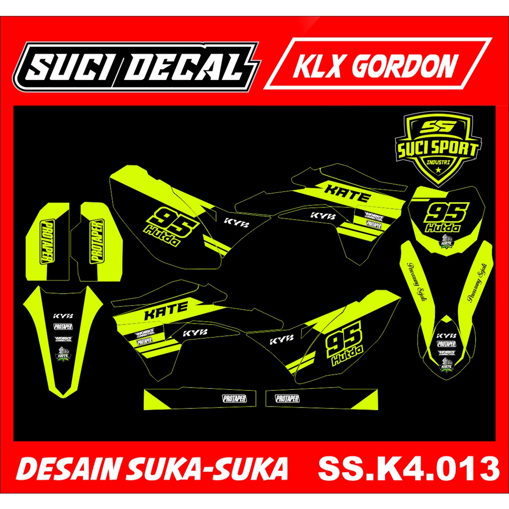 Jual DECAL STIKER STRIPING KLX 150 GORDON, KLX GORDON FULL BODY WARNA ...