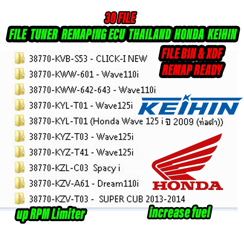 Jual FILE TUNER THAILAND REMAPING BIN XDF ECU HONDA KEIHIN 30 FILE ECU ...