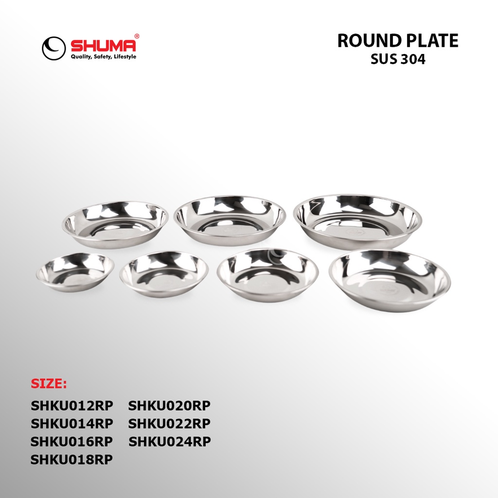 Jual SHUMA S/S ROUND PLATE 12CM / 14CM / 16CM / 18CM / 20CM / 22CM ...