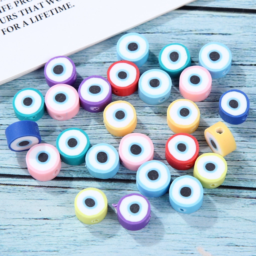 Jual 10 pcs Manik-manik Mote Polymer Clay EVIL EYE BULAT PIPIH | Shopee ...